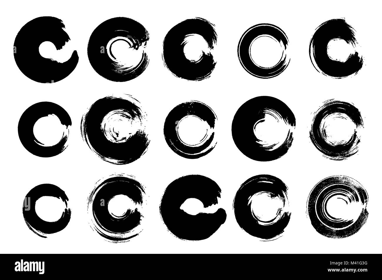 Circle marks abstract grunge Black and White Stock Photos & Images - Alamy