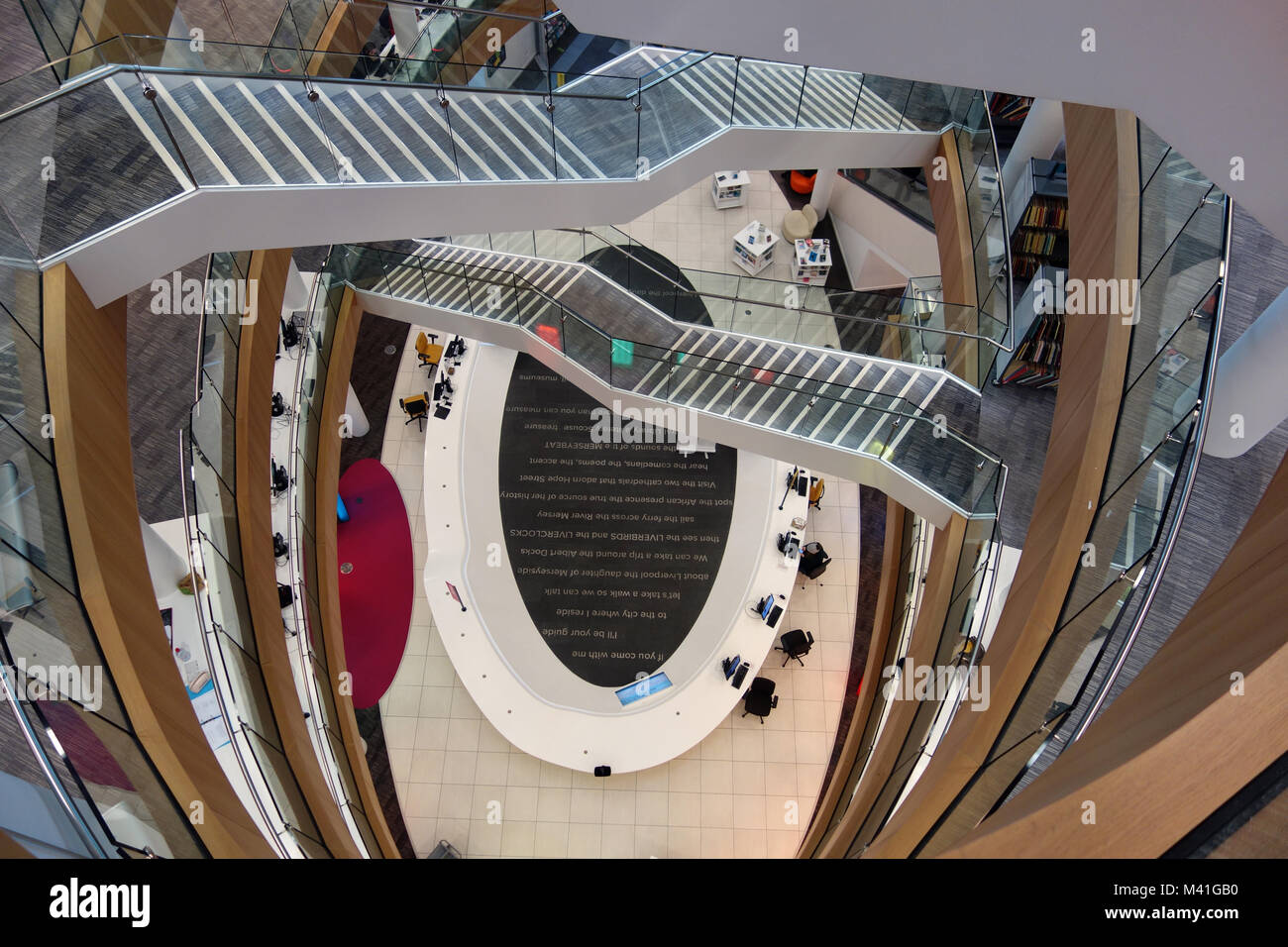 Looking Down the Stairs to the Floor from the Atrium in Liverpool ...