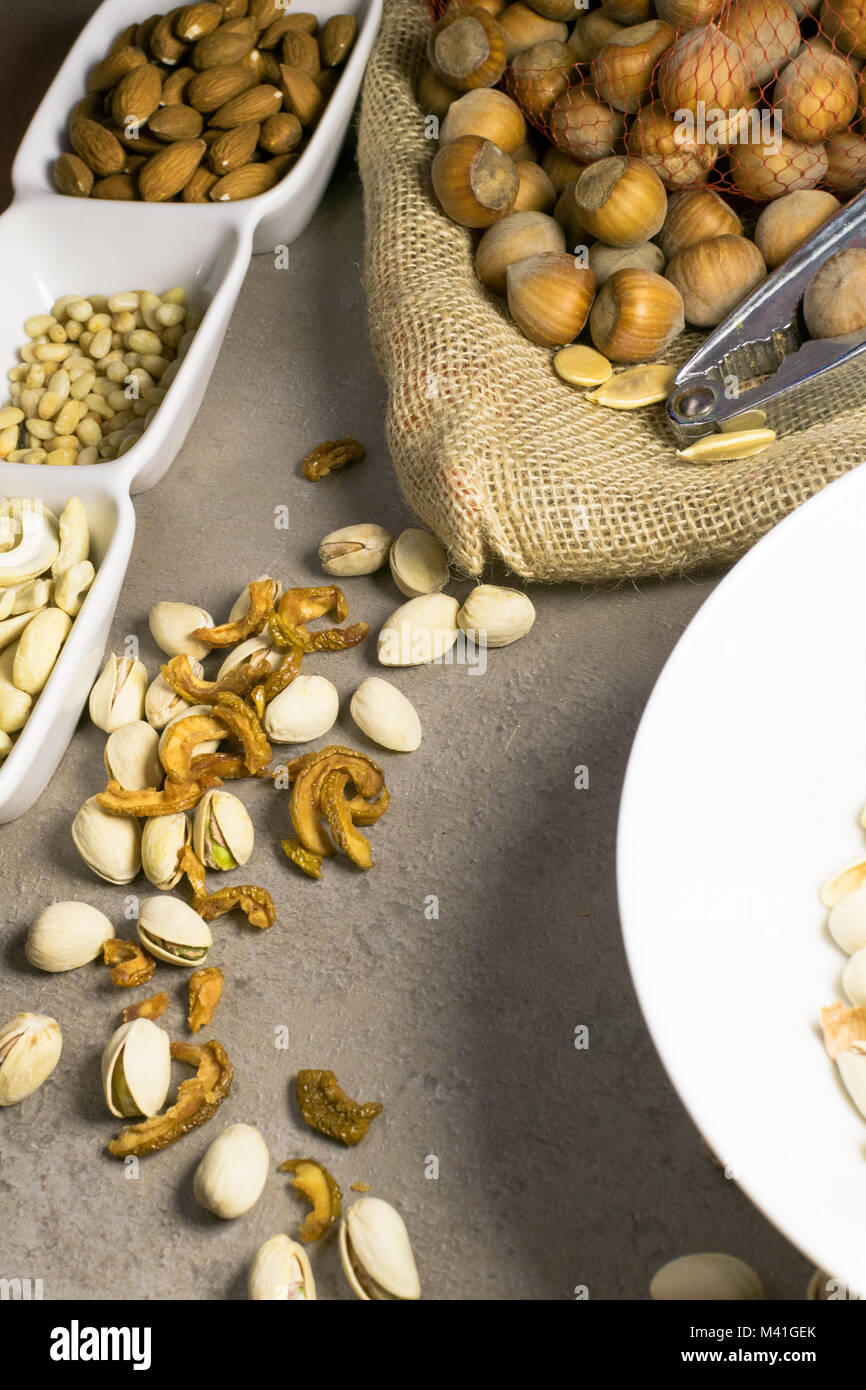 almond, indian nuts, hazelnut, pistachios, cidonia mixed Stock Photo ...