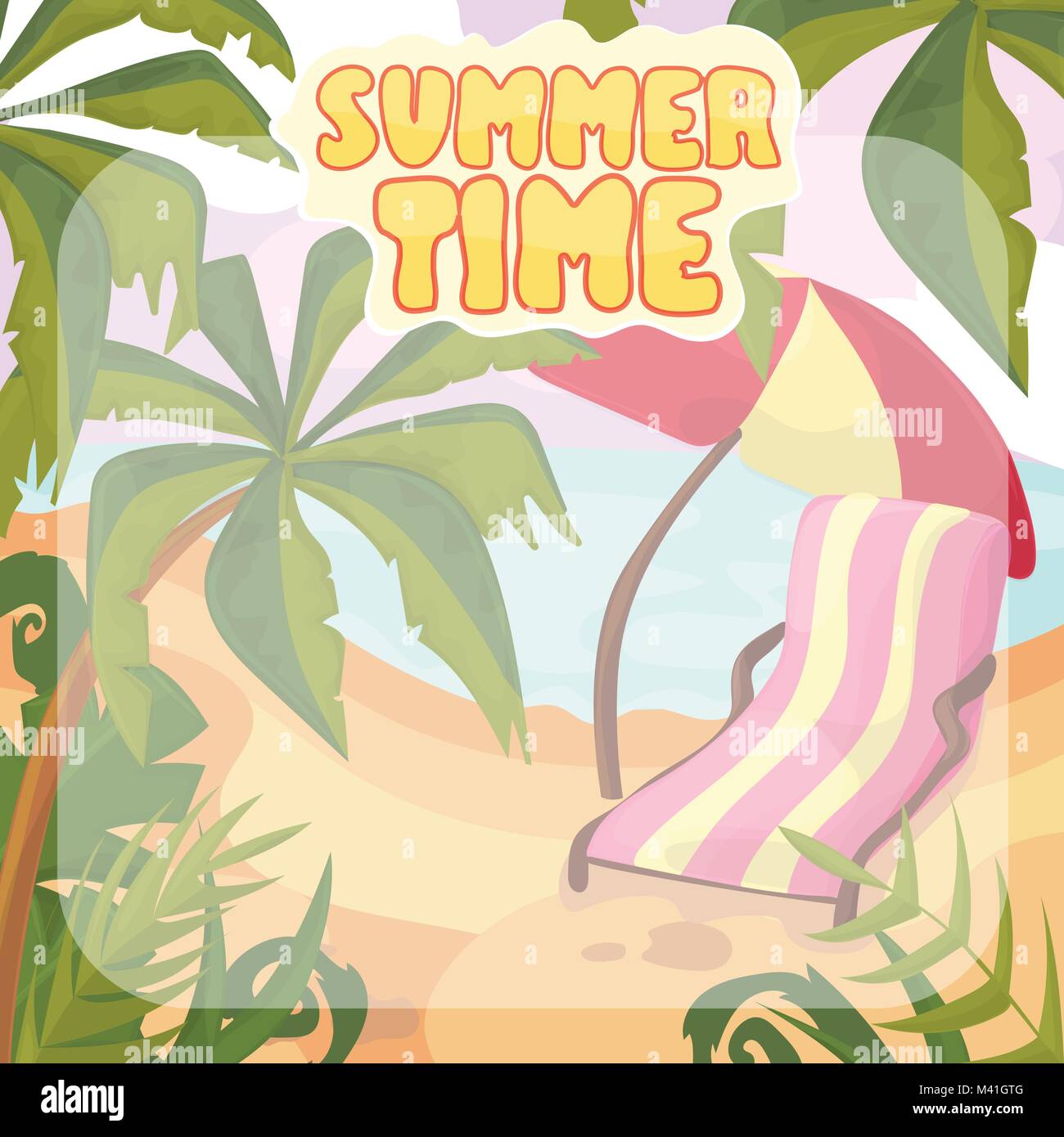 Summer time background banner design template and sign season elements ...