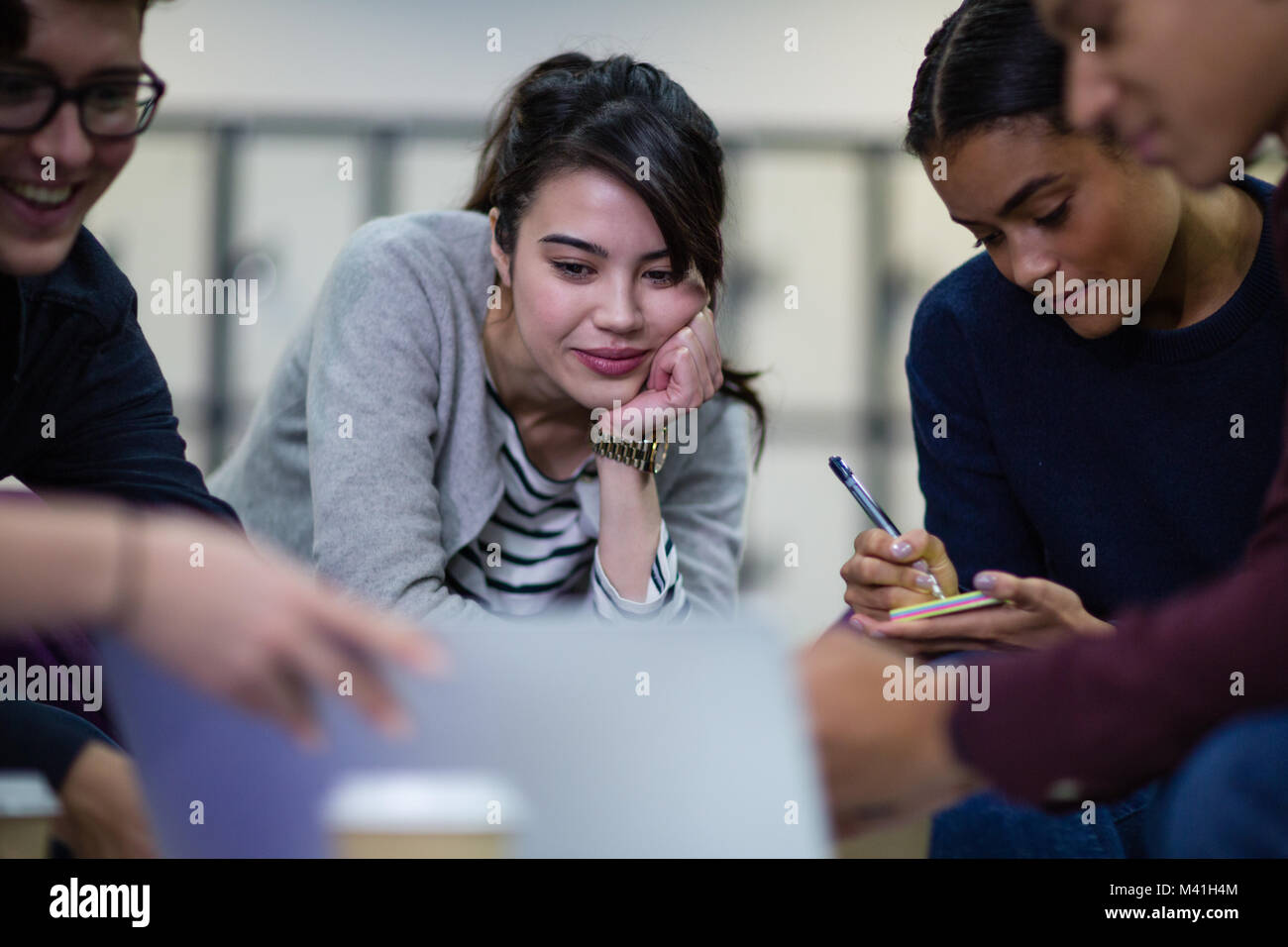Male students working together hi-res stock photography and images - Alamy