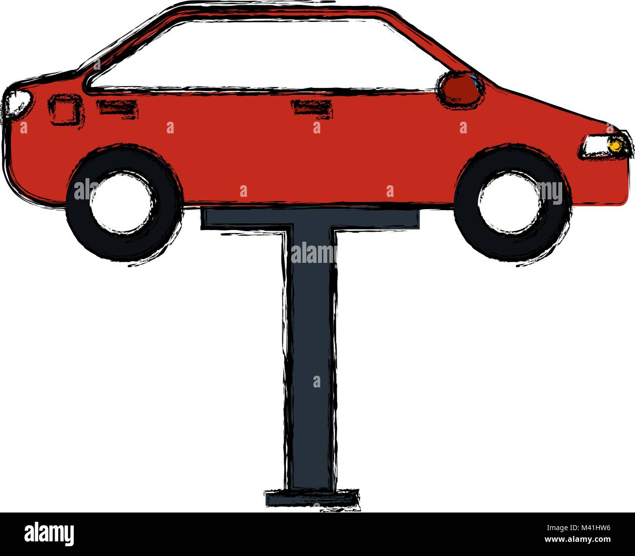 car in synchronization platform vector illustration design Stock Vector ...