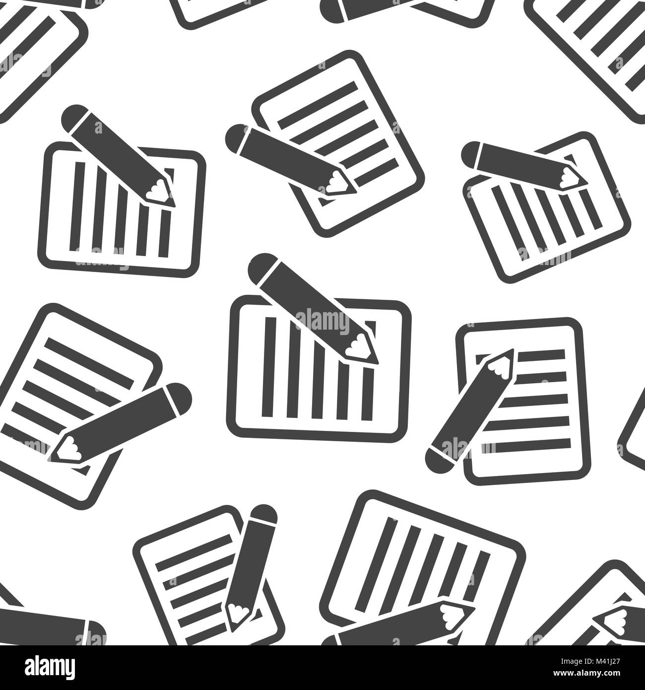 Document with pencil seamless pattern background. Business flat vector ...