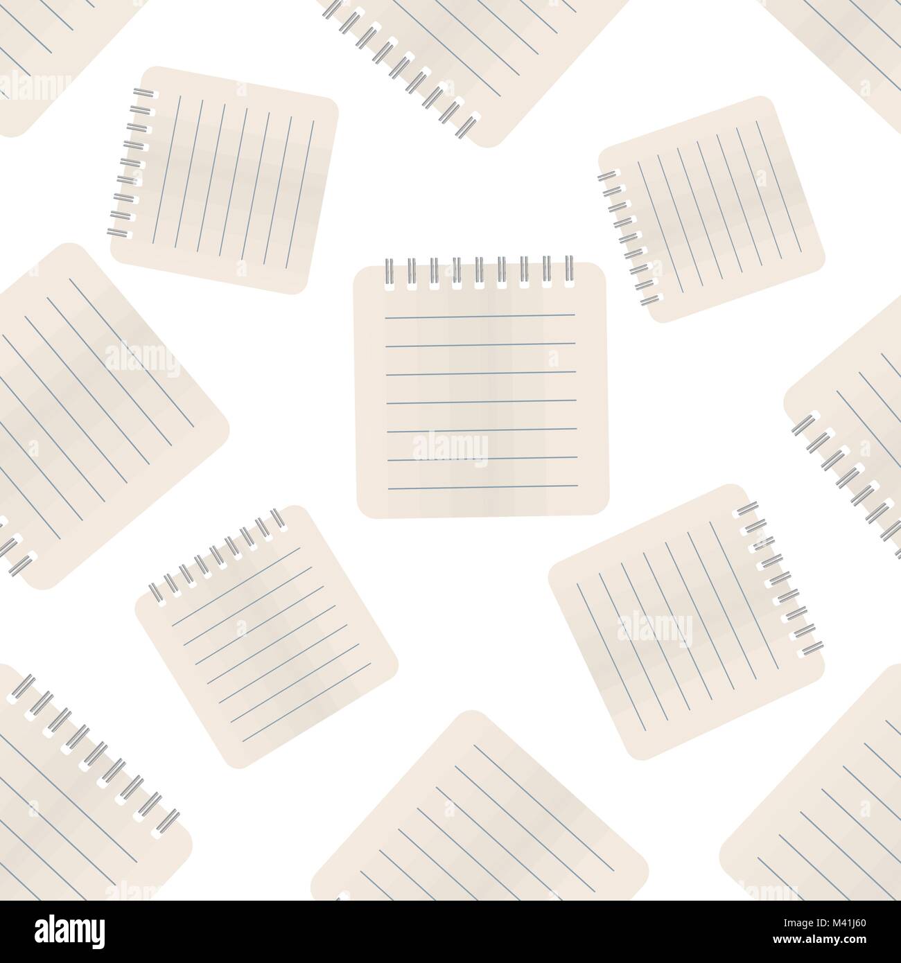 Realistic template notepad with spiral seamless pattern background ...