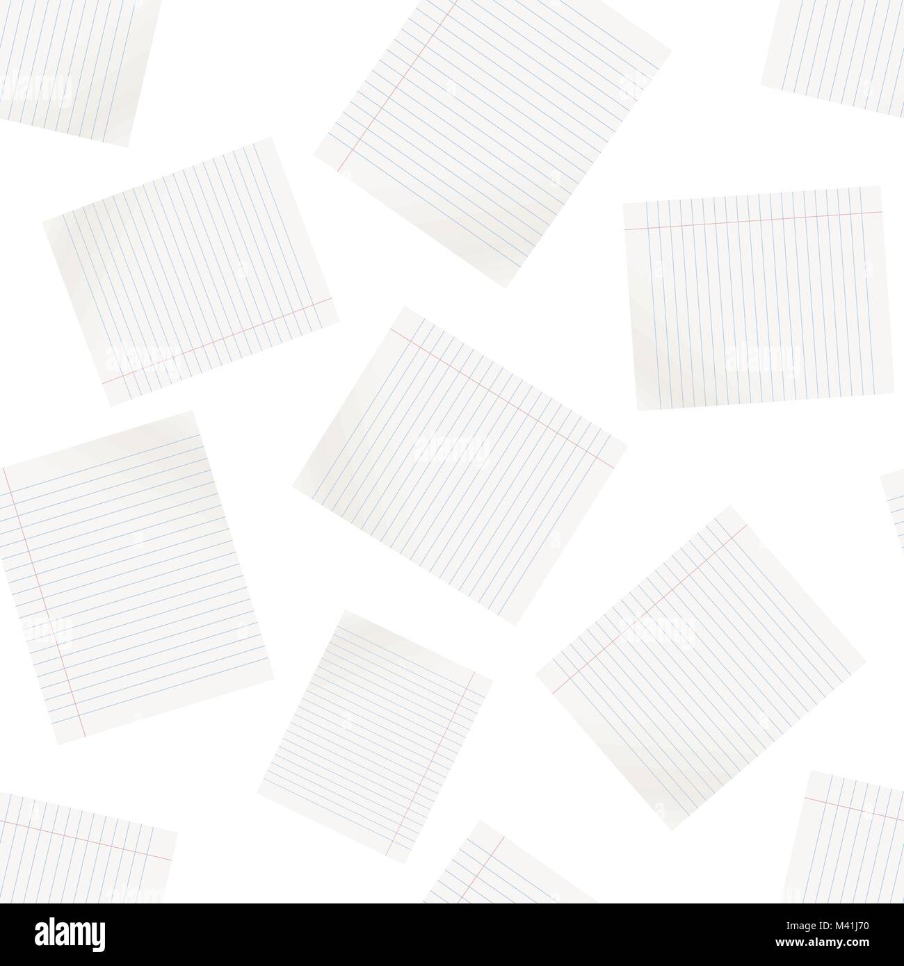 Realistic line paper sheet seamless pattern background. Business flat ...