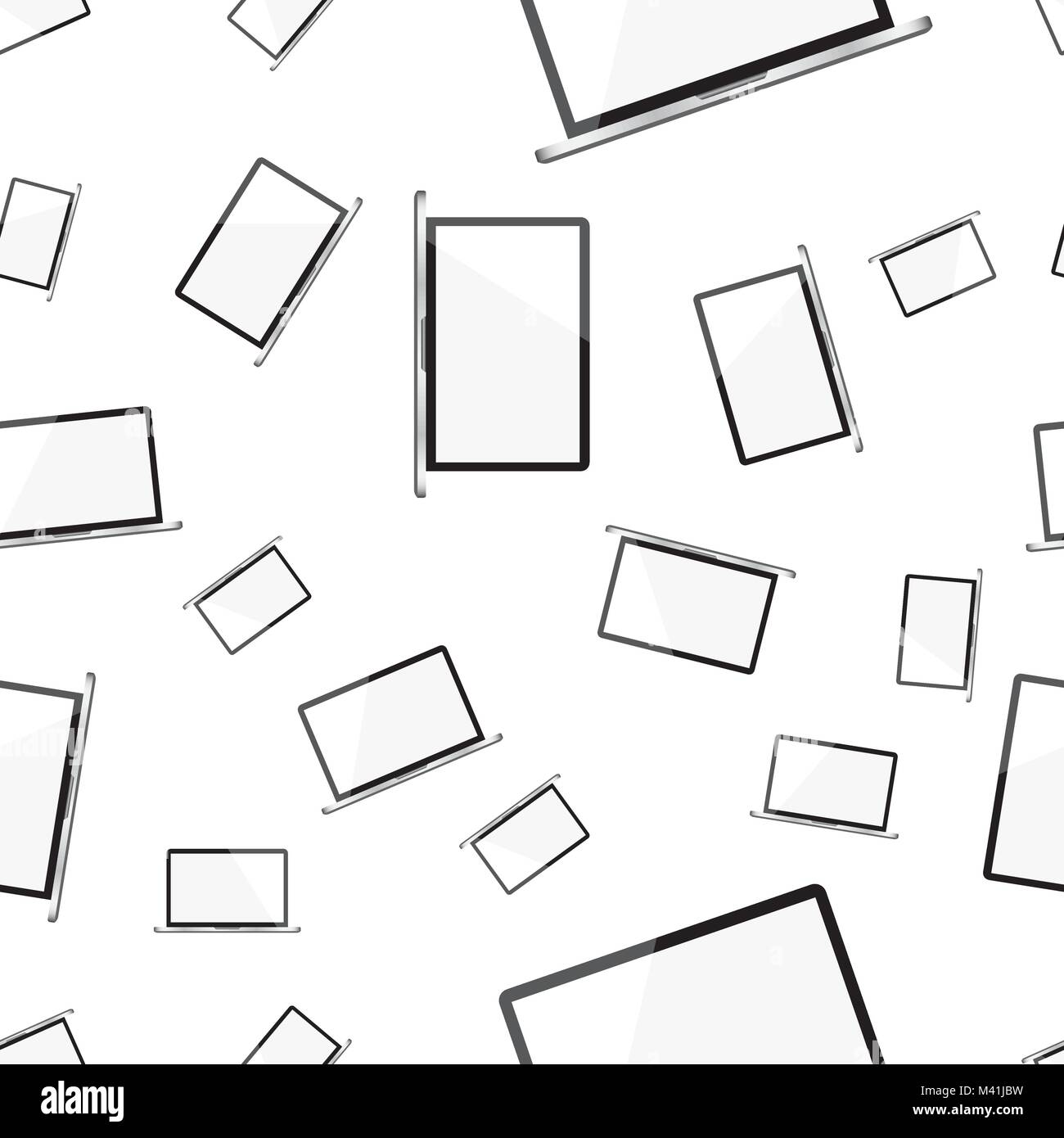 Laptop computer seamless pattern background. Business flat vector ...