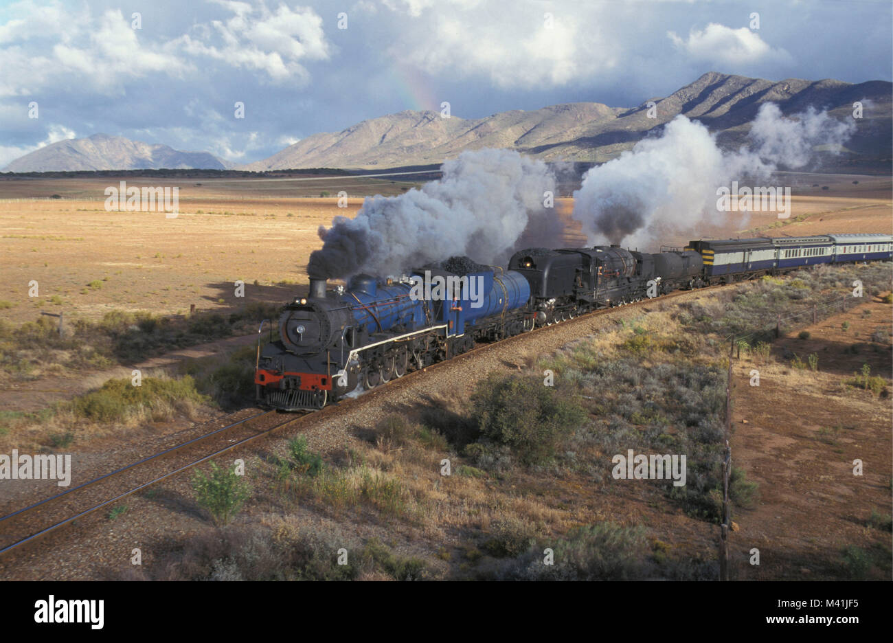 South Africa. Near Oudshoorn. Little Karoo. Steam train Stock Photo - Alamy