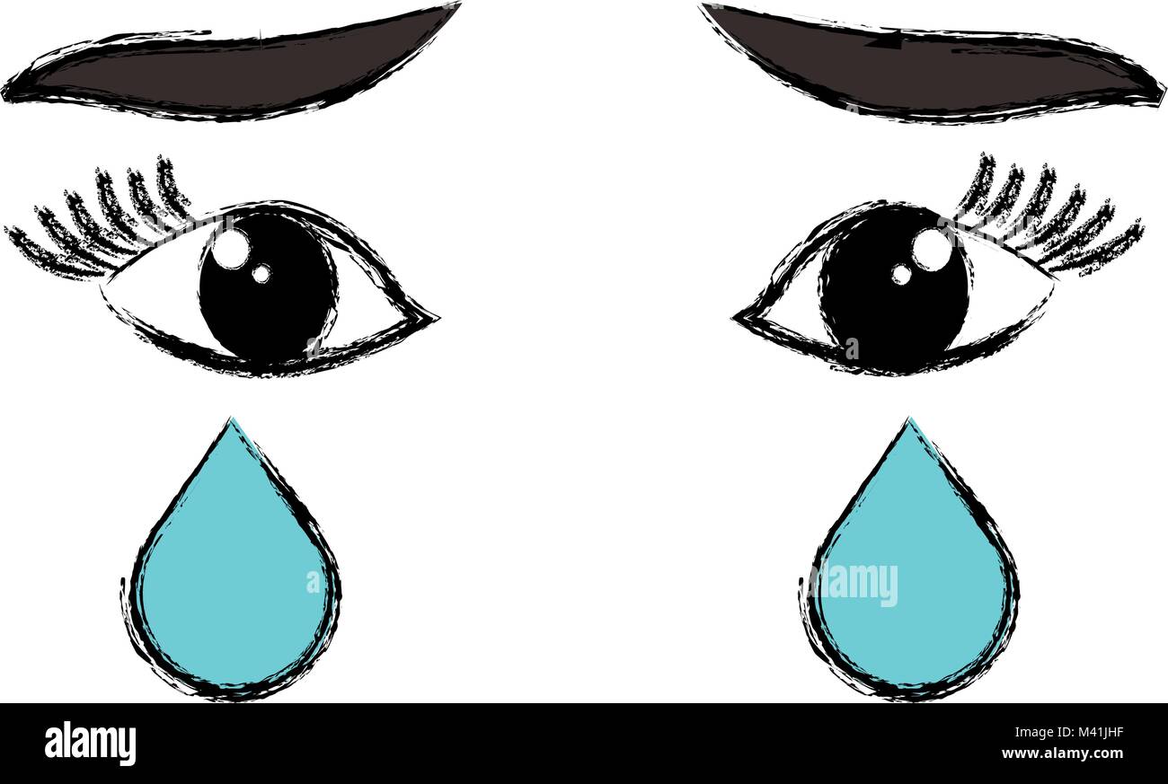 crying eyes face icon vector illustration design Stock Vector Image ...