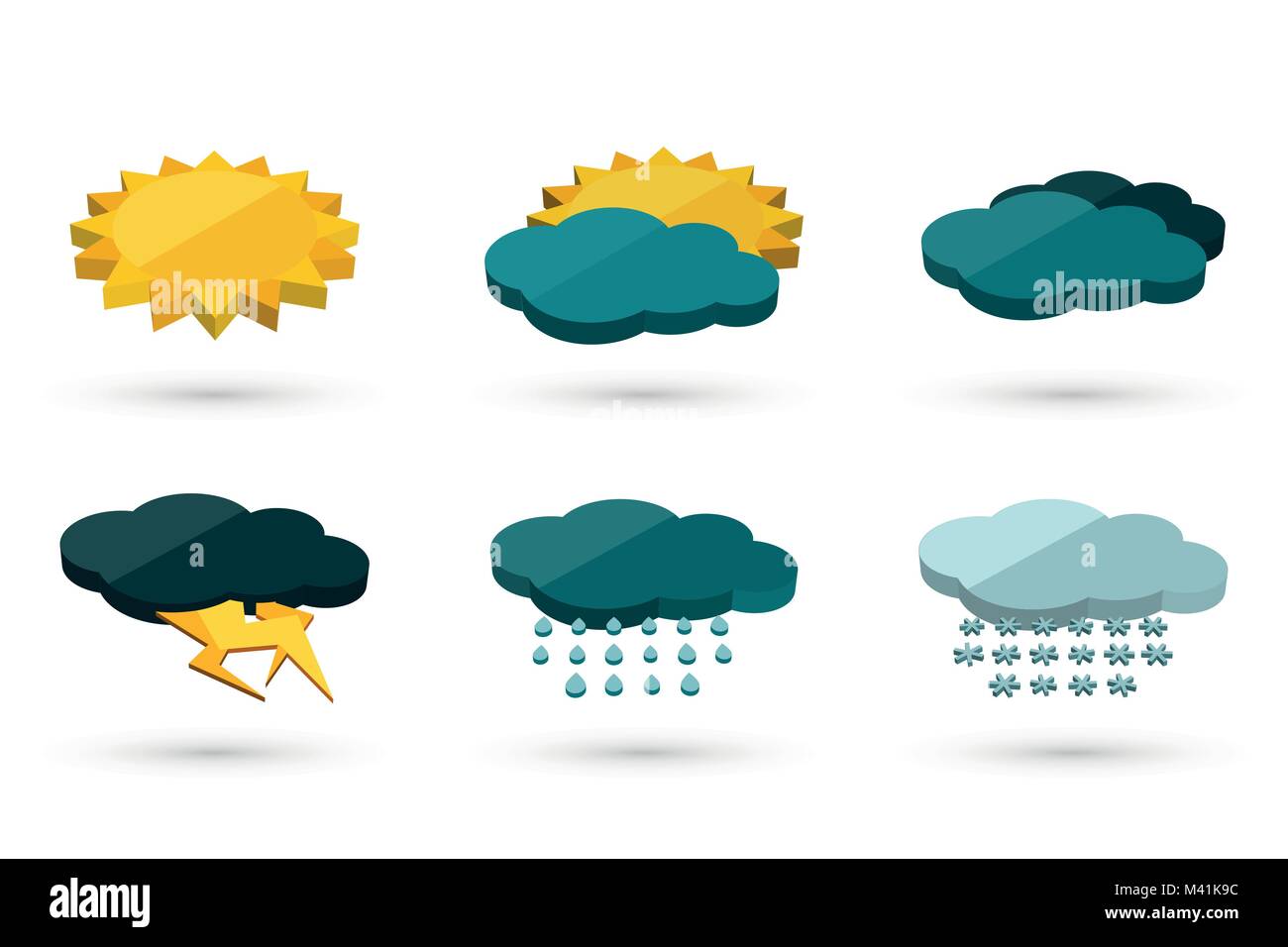 Cloud isometric weather climate Cut Out Stock Images & Pictures - Alamy