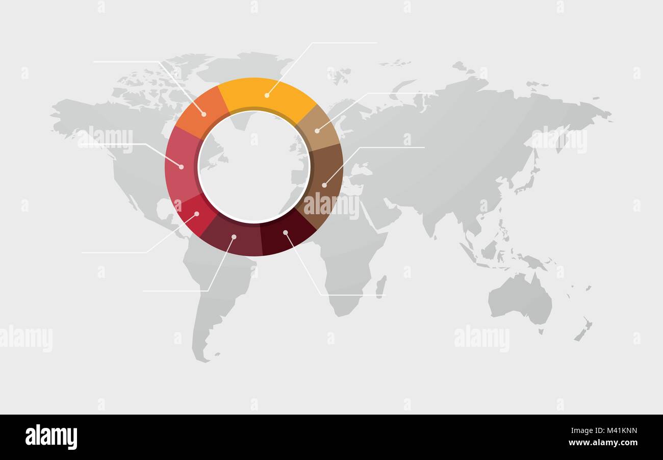 World map infographic pie Stock Vector Images - Alamy
