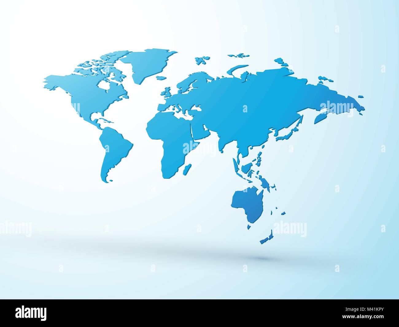 3D blue world map Stock Vector Image & Art - Alamy