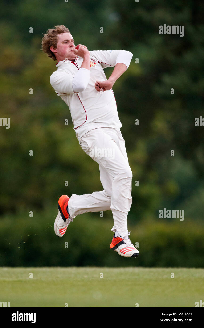 Cricket bowler delivering ball hi-res stock photography and images - Alamy