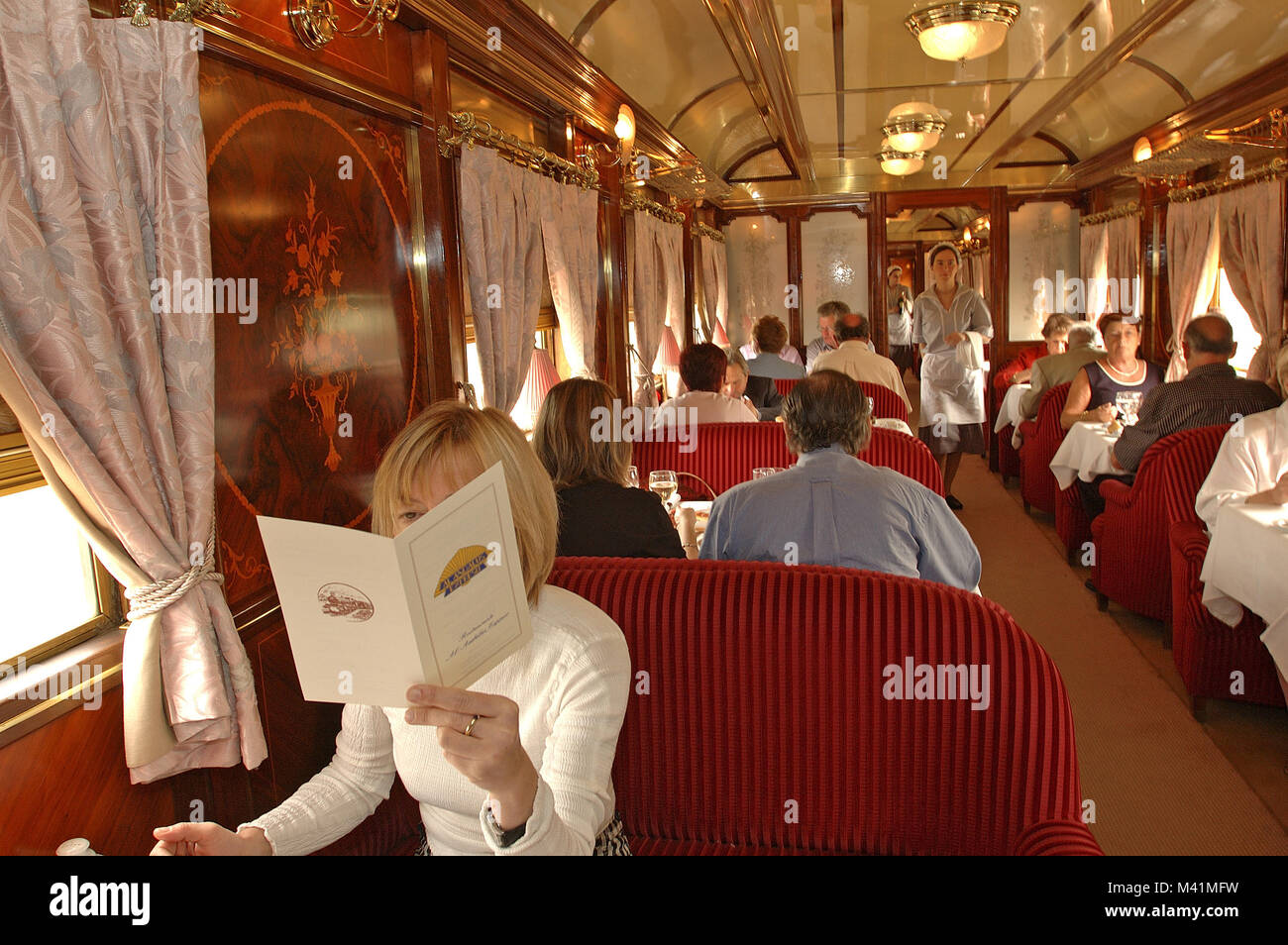 Spain, Andalusia, Al Andalus expreso luxury train leaving Sevilla each ...