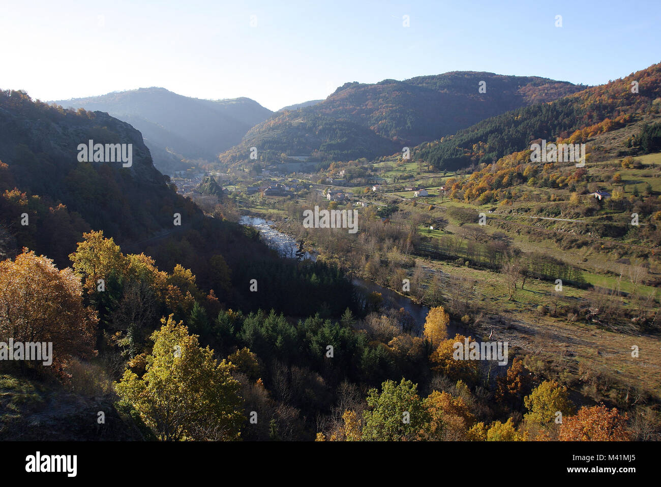 France, Haute Loire, Allier valley seen from Prades Stock Photo - Alamy