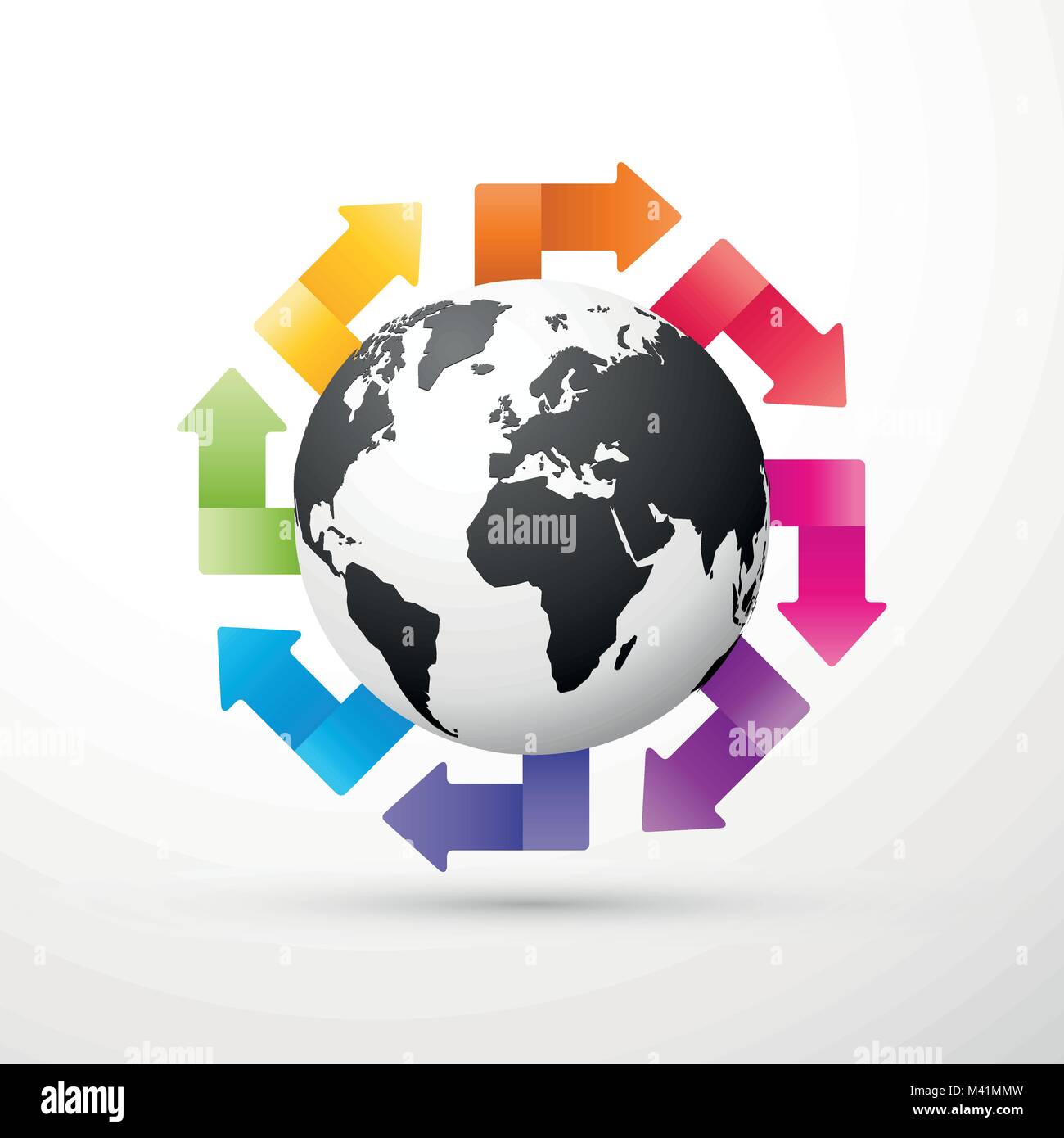 Arrows around earth vector Stock Vector Images - Alamy