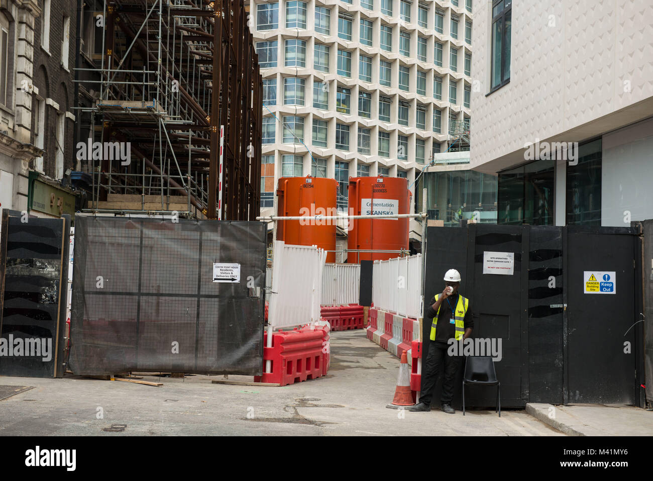 London, United Kingdom. Construction site, Tottenham Court Road Stock ...
