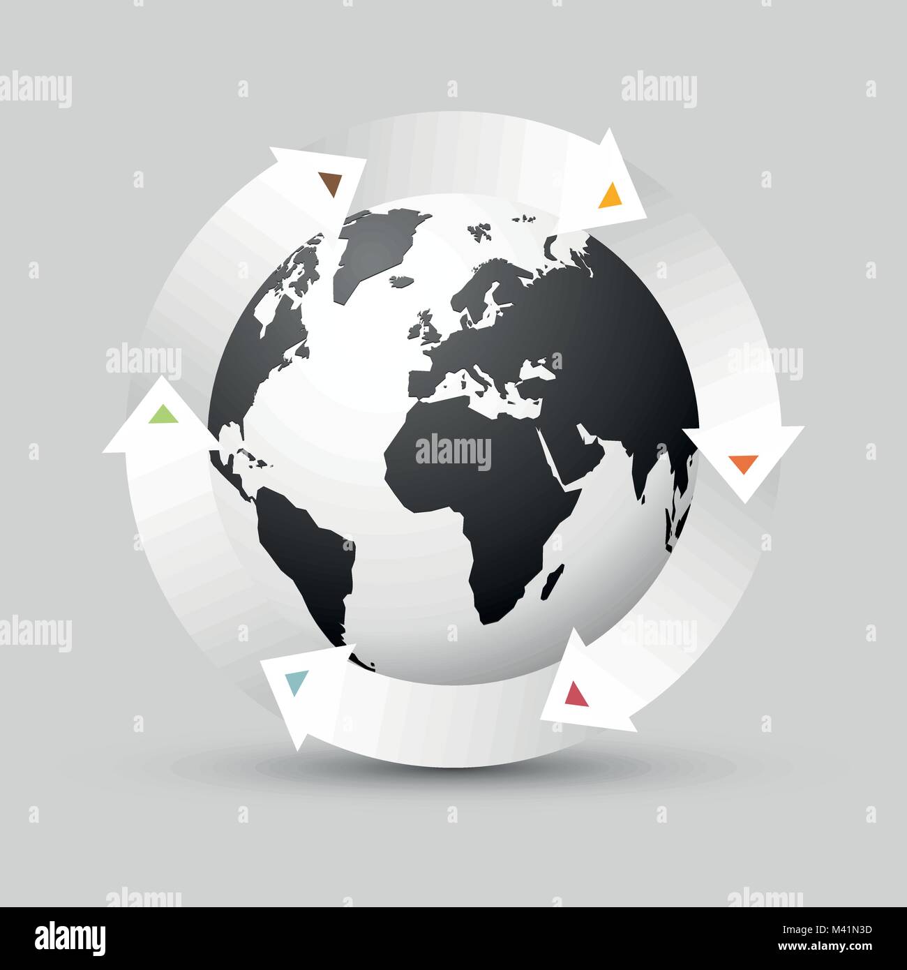 earth globe with colored arrows Stock Vector Image & Art - Alamy