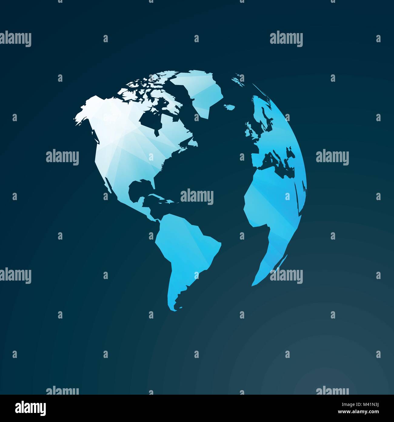 Blue world map Stock Vector Images - Alamy