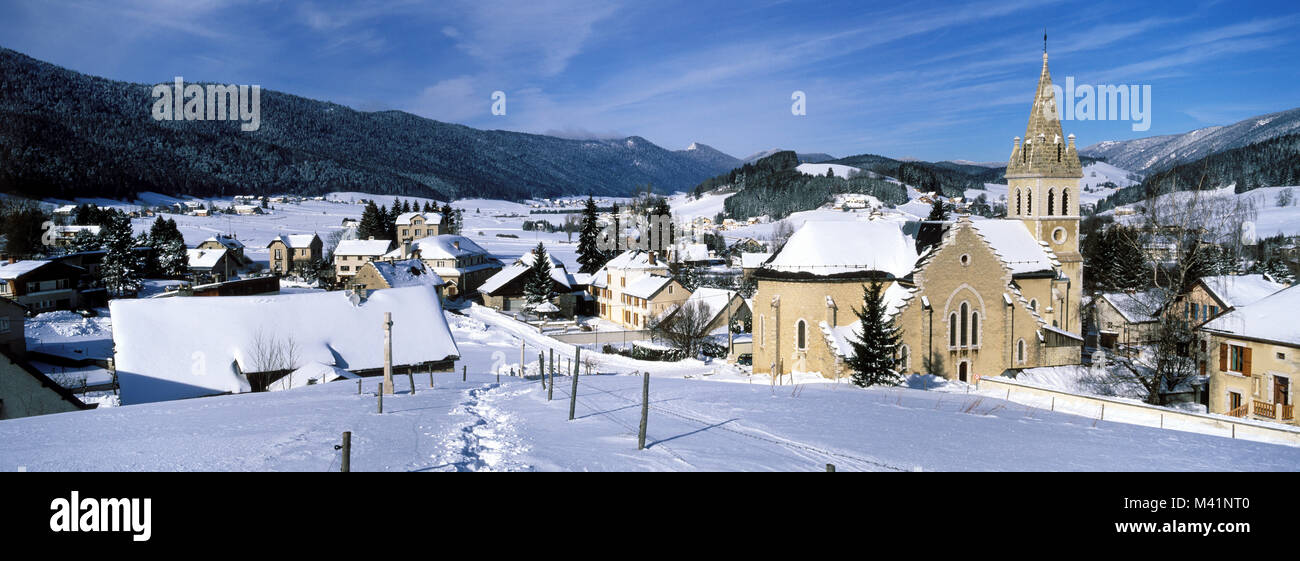France, Isere, village of Meaudre in the Vercors Natural Regional Park ...