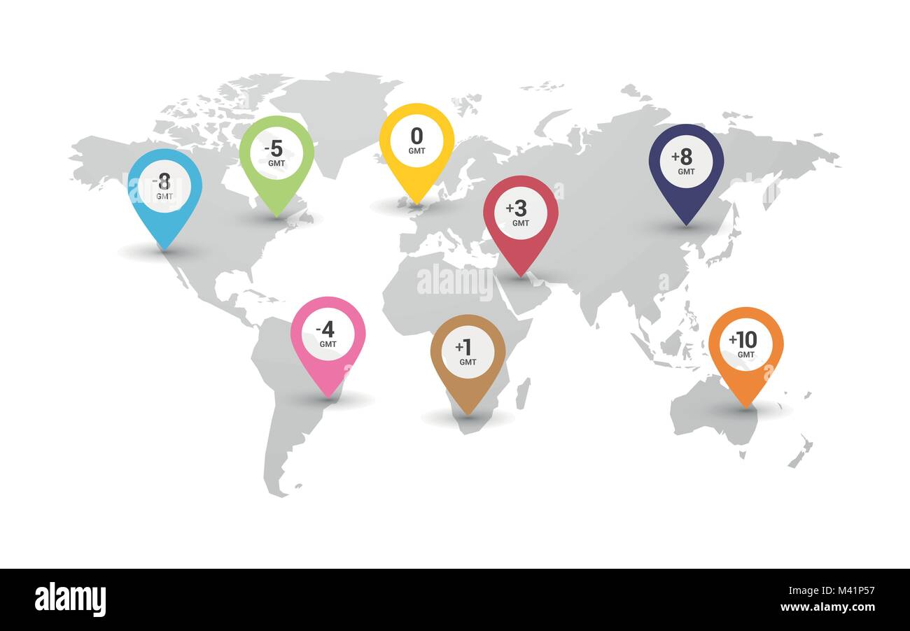 World time zones map Stock Vector Images - Alamy