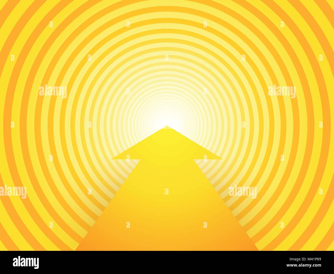Yellow circular background with arrow Stock Vector Image & Art - Alamy