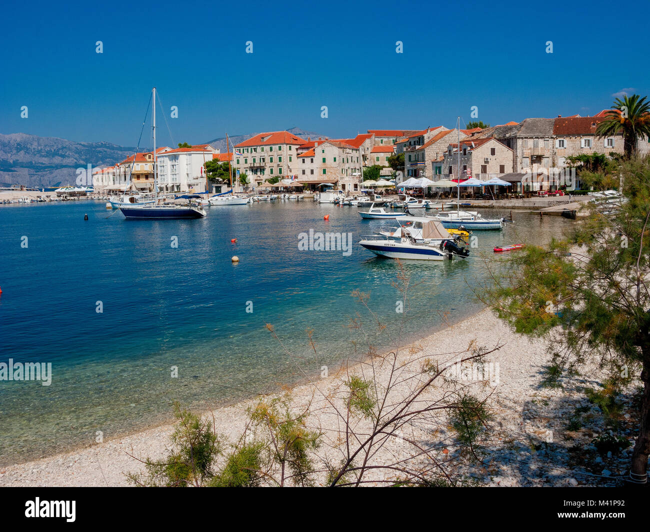 Postira town on Island Brac, Dalmatia, Croatia, Europe Stock Photo - Alamy