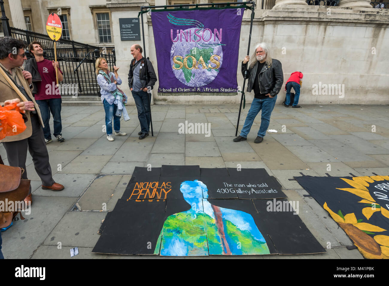 A large poster naming National Gallery director Nicholas Penny as 'The ...