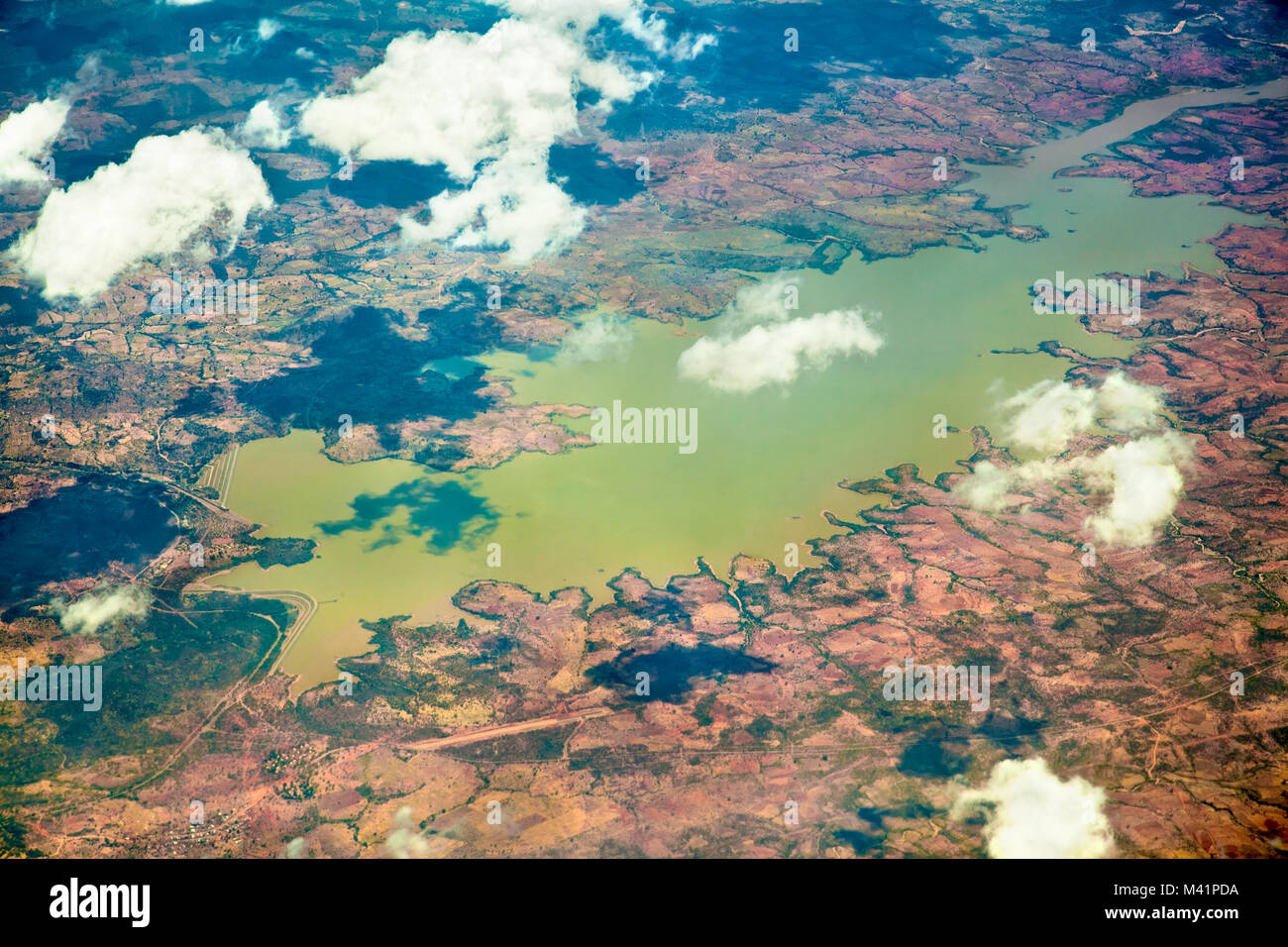 Aerial view of beautiful Africa. Seen from the sky on a clear day in ...