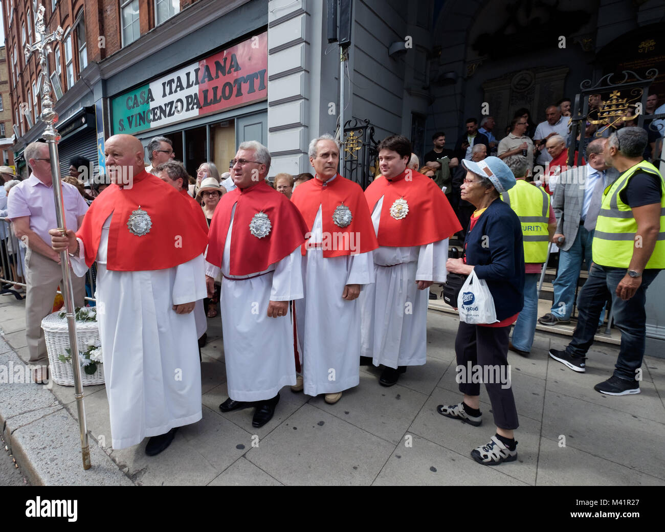 Coming out of the church ofr the procession of Our Lady of Mount Carmel ...