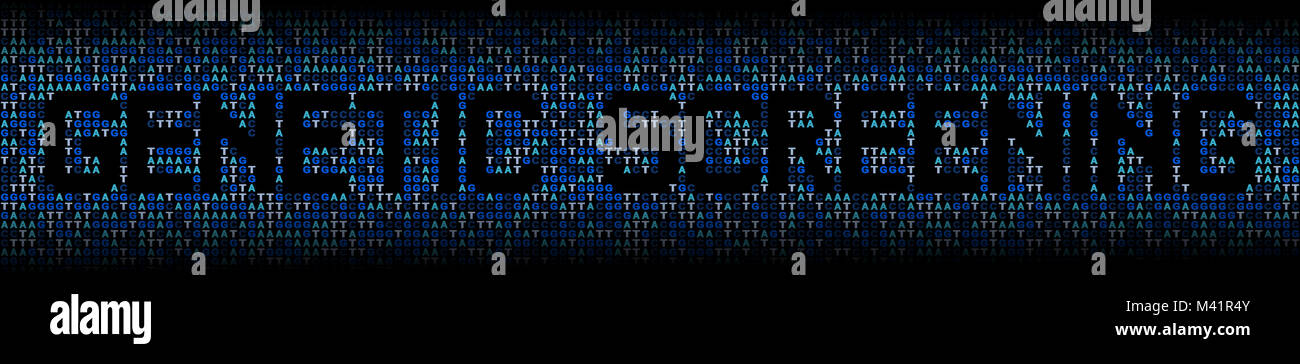 Genetic Screening text on DNA genetic code background illustration ...