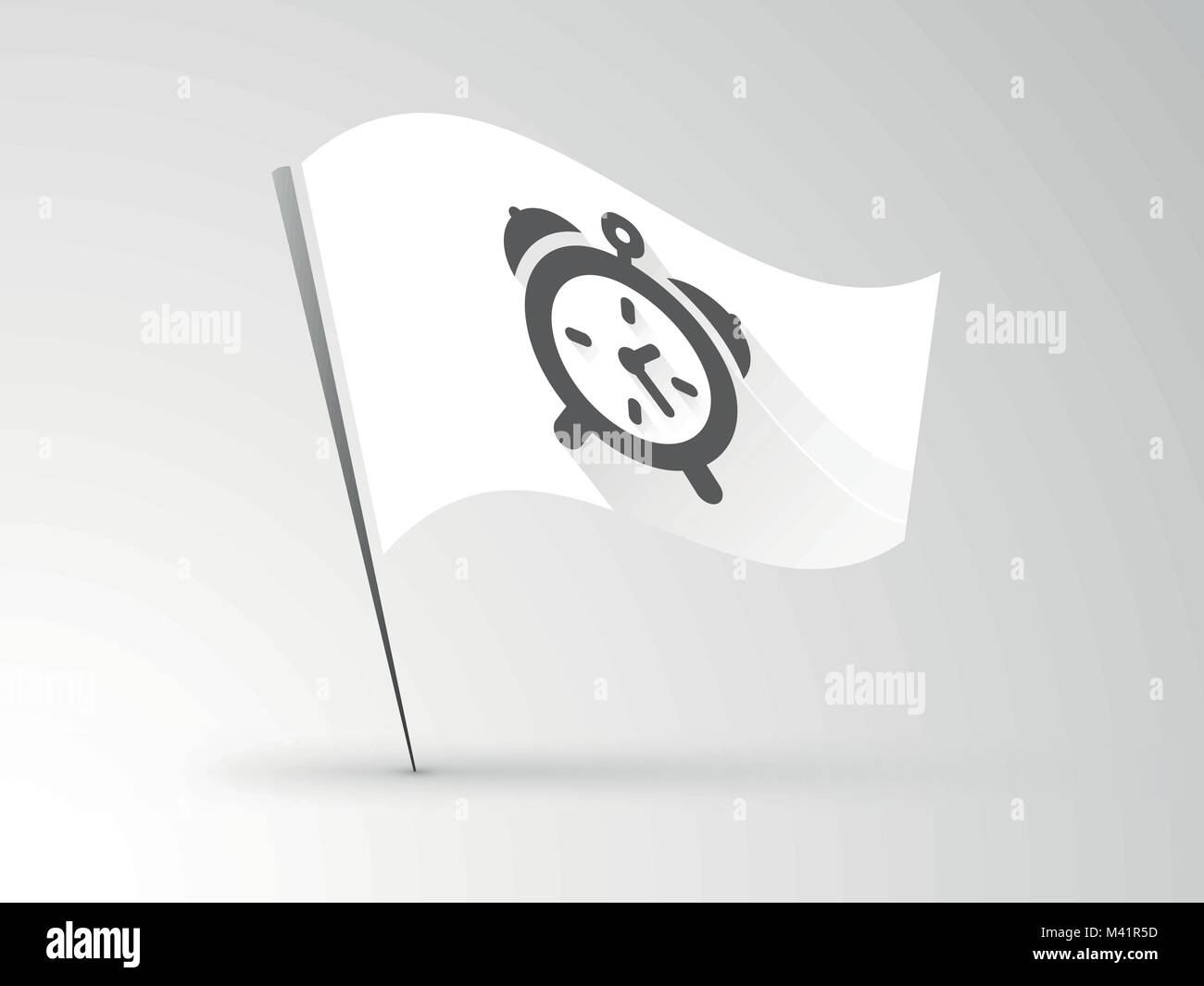 White flag with black alarm clock Stock Vector Image & Art - Alamy