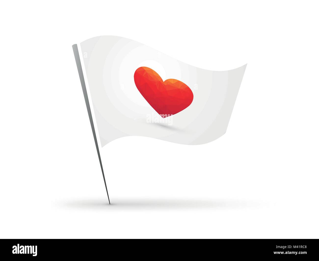 red heart symbol on flag Stock Vector Image & Art - Alamy