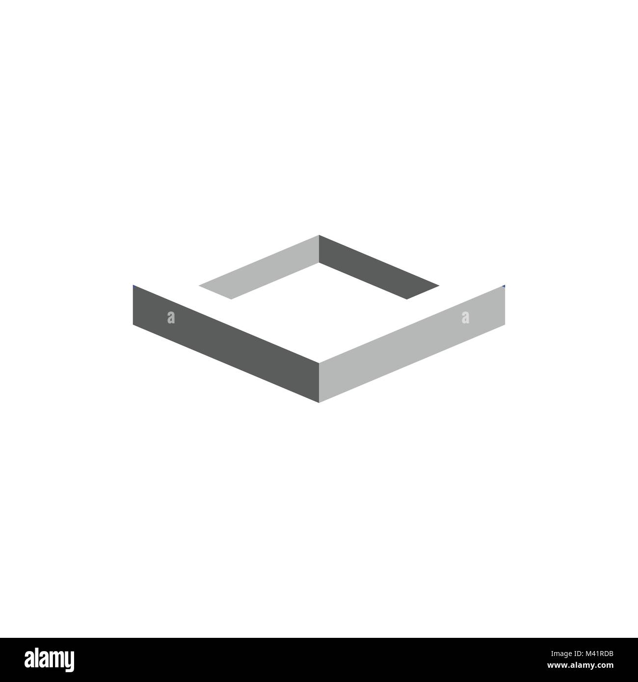 Creative Space Box Perspective Symbol Vector Illustration Graphic ...