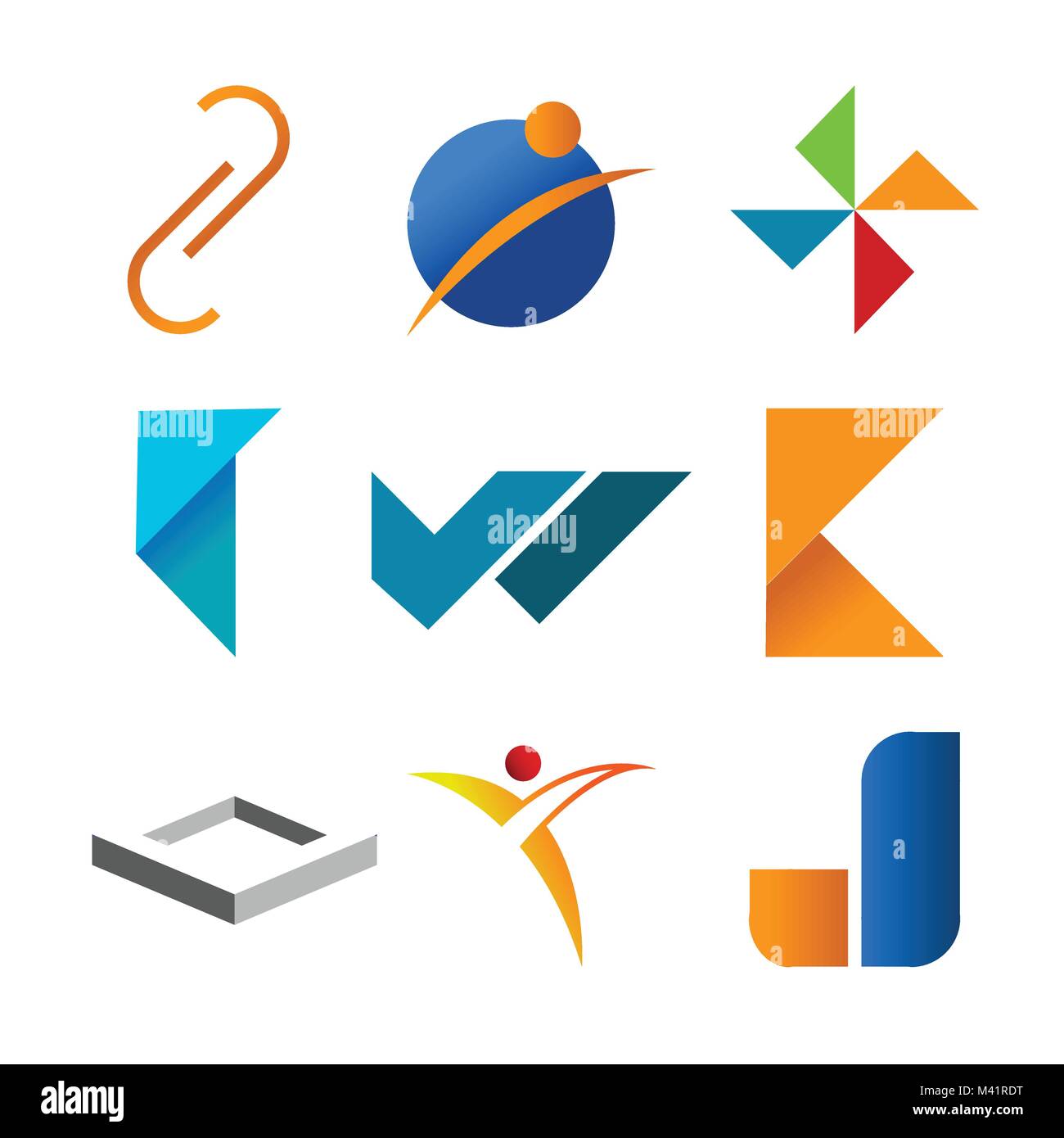 Various Abstract Corporate Symbol Shape Symbol Vector Illustration ...