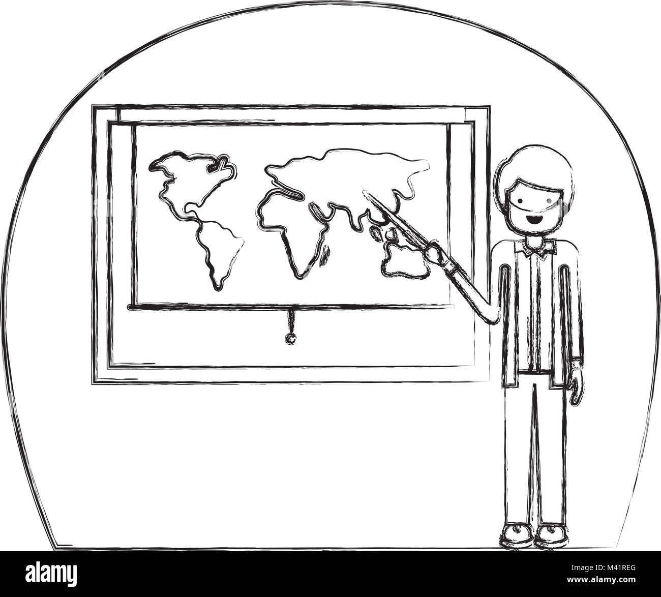 male teacher in geography class Stock Vector Image & Art - Alamy