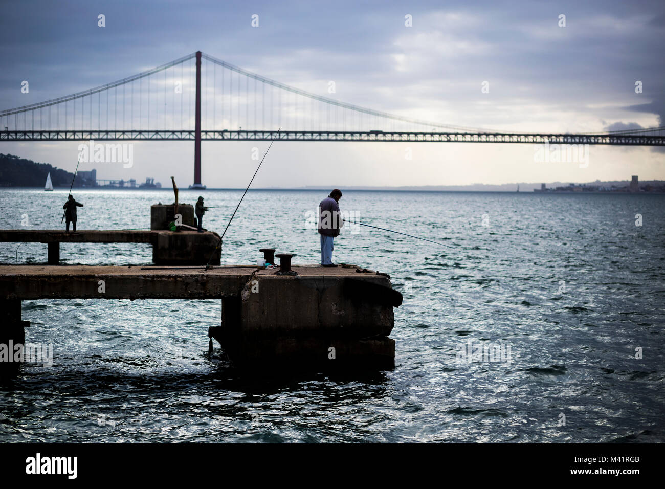 Sunset lisbon fishing hi-res stock photography and images - Alamy