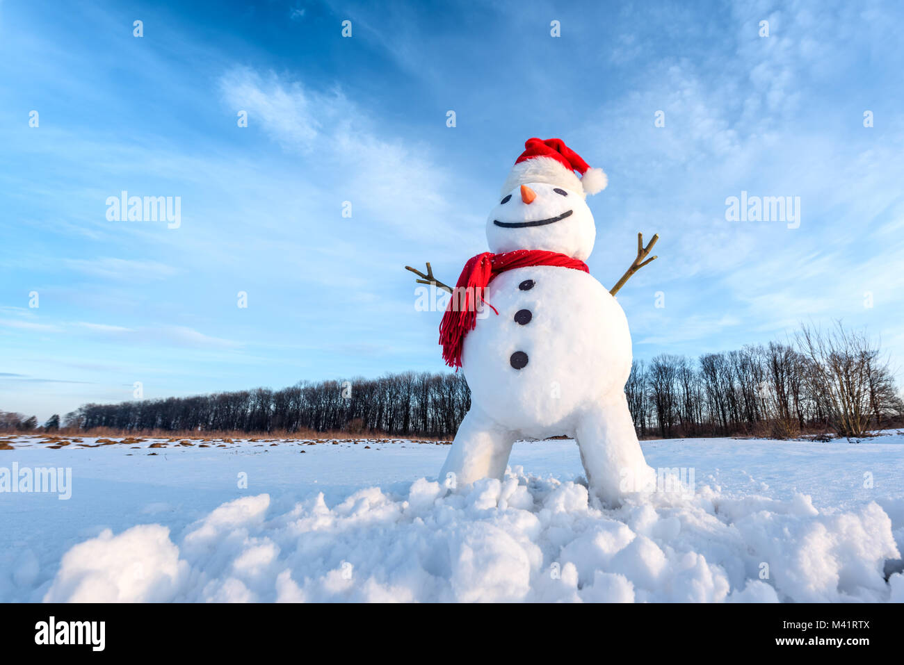 Snowman in red hat hi-res stock photography and images - Alamy