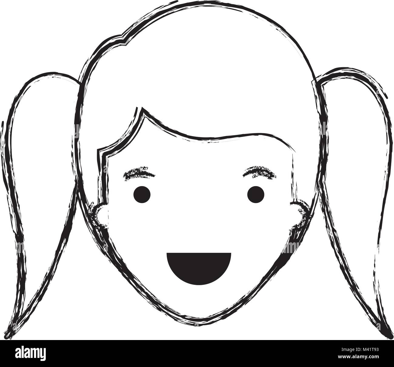 little girl head character Stock Vector Image & Art - Alamy