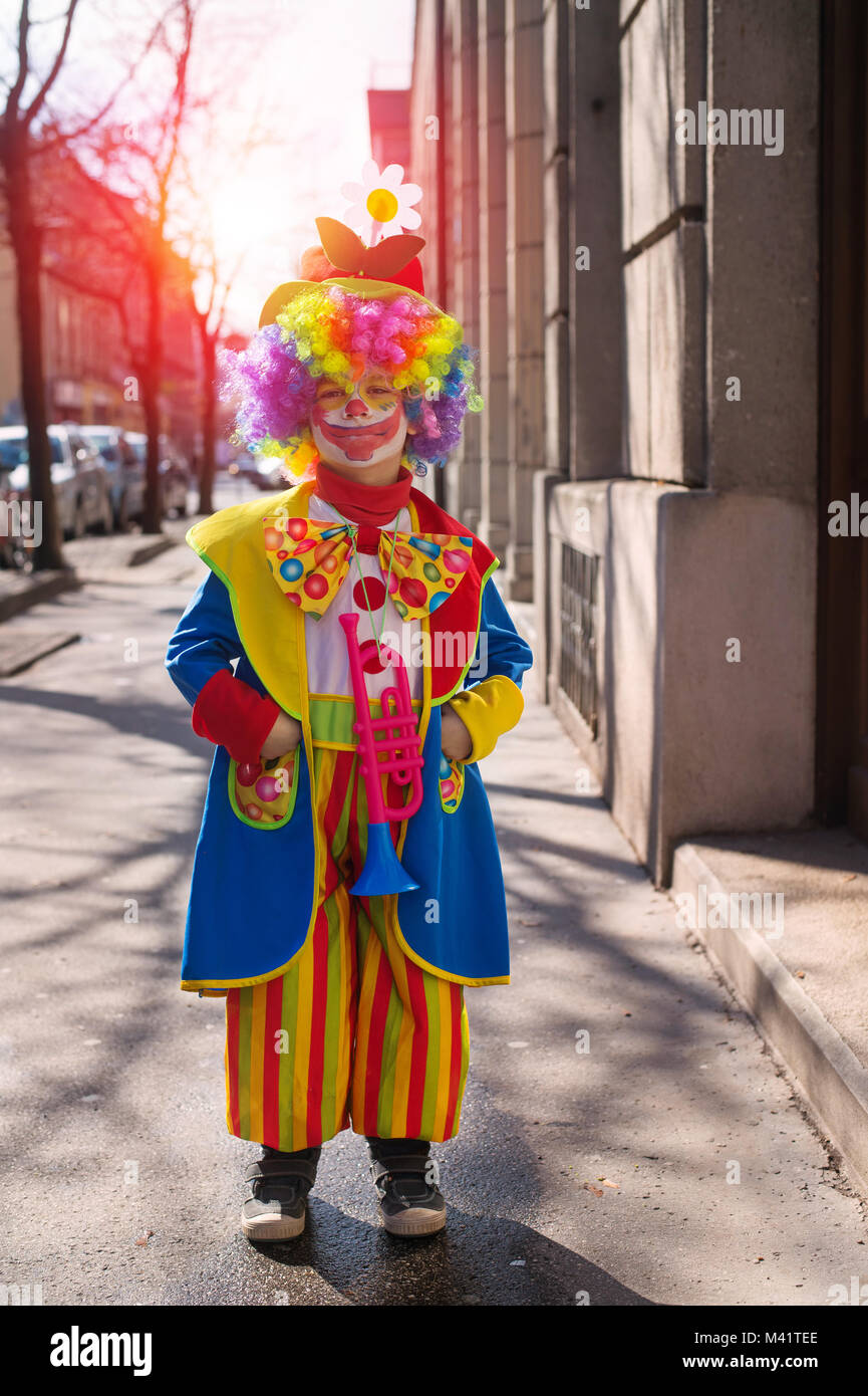 Little boy dressed as a clown Stock Photo - Alamy