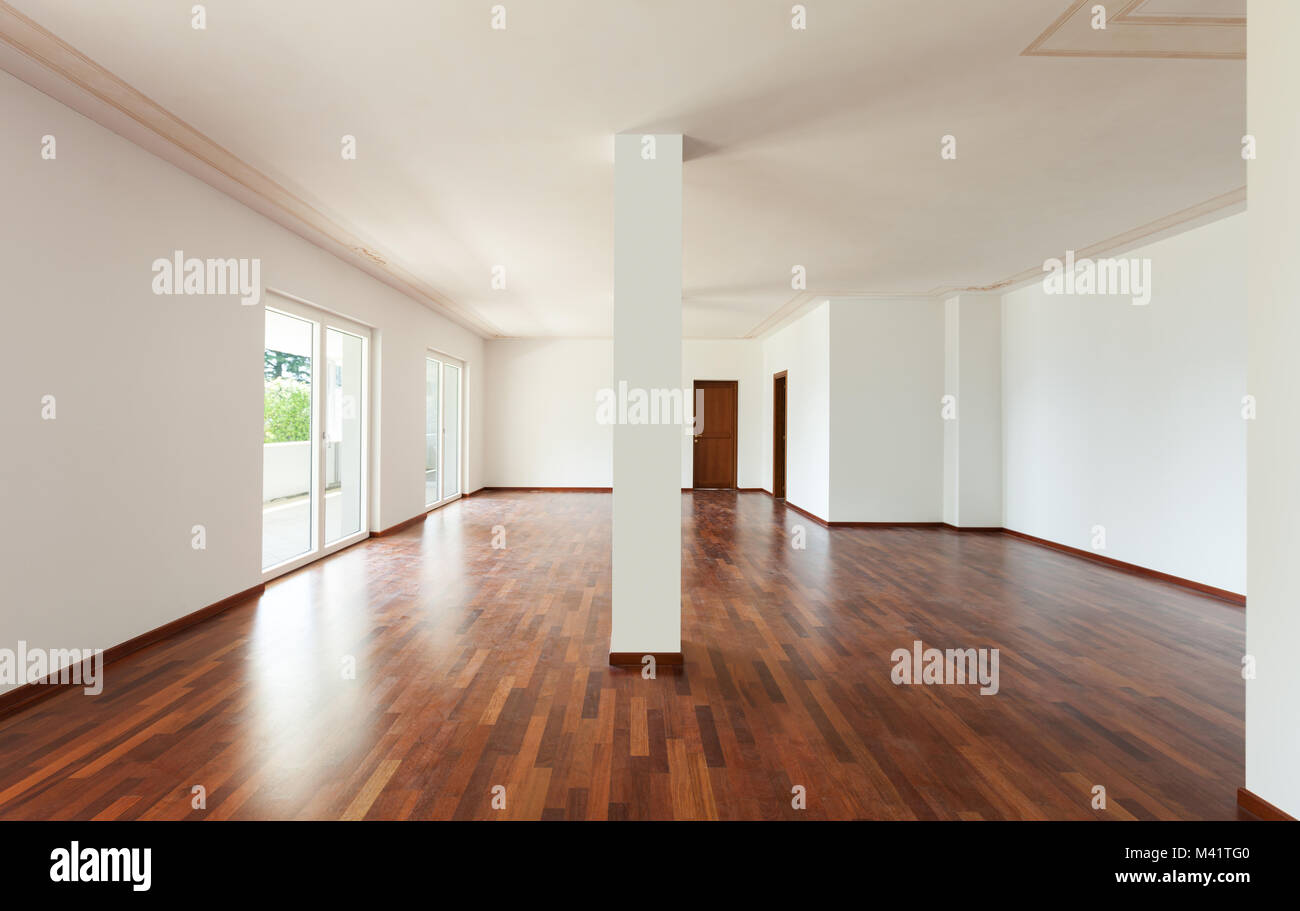 interior apartment, large living room with column Stock Photo - Alamy