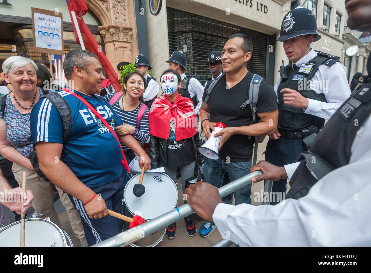 More protesters are still arriving at the protest, including Percy and ...