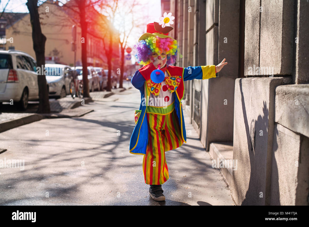 Little boy dressed as a clown Stock Photo - Alamy