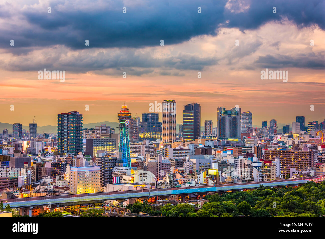 Osaka, Japan skyline at twilight Stock Photo - Alamy