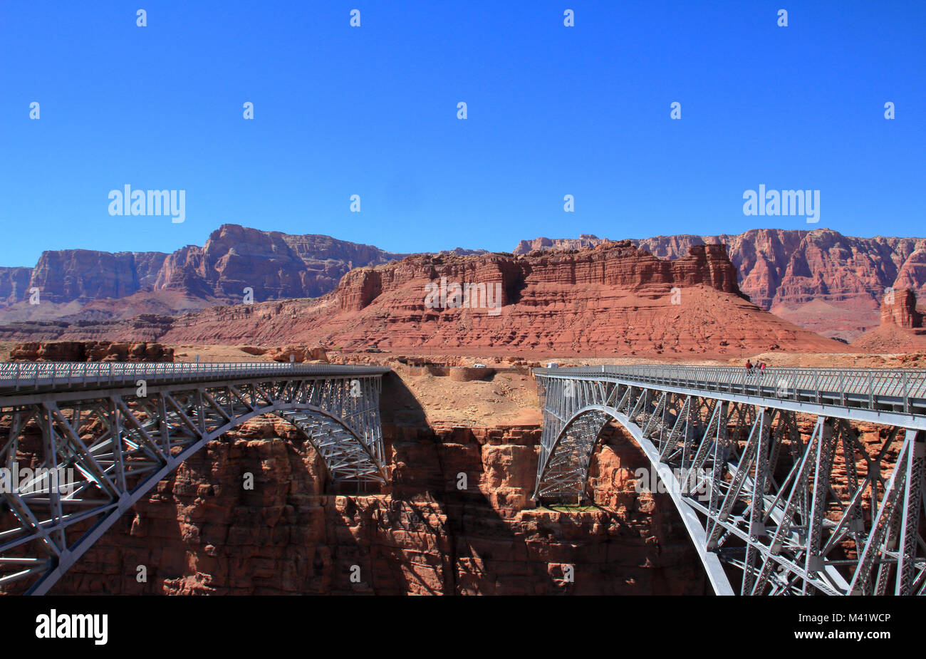 Historic Navajo steel bridges over Colorado River spans marble Grand ...