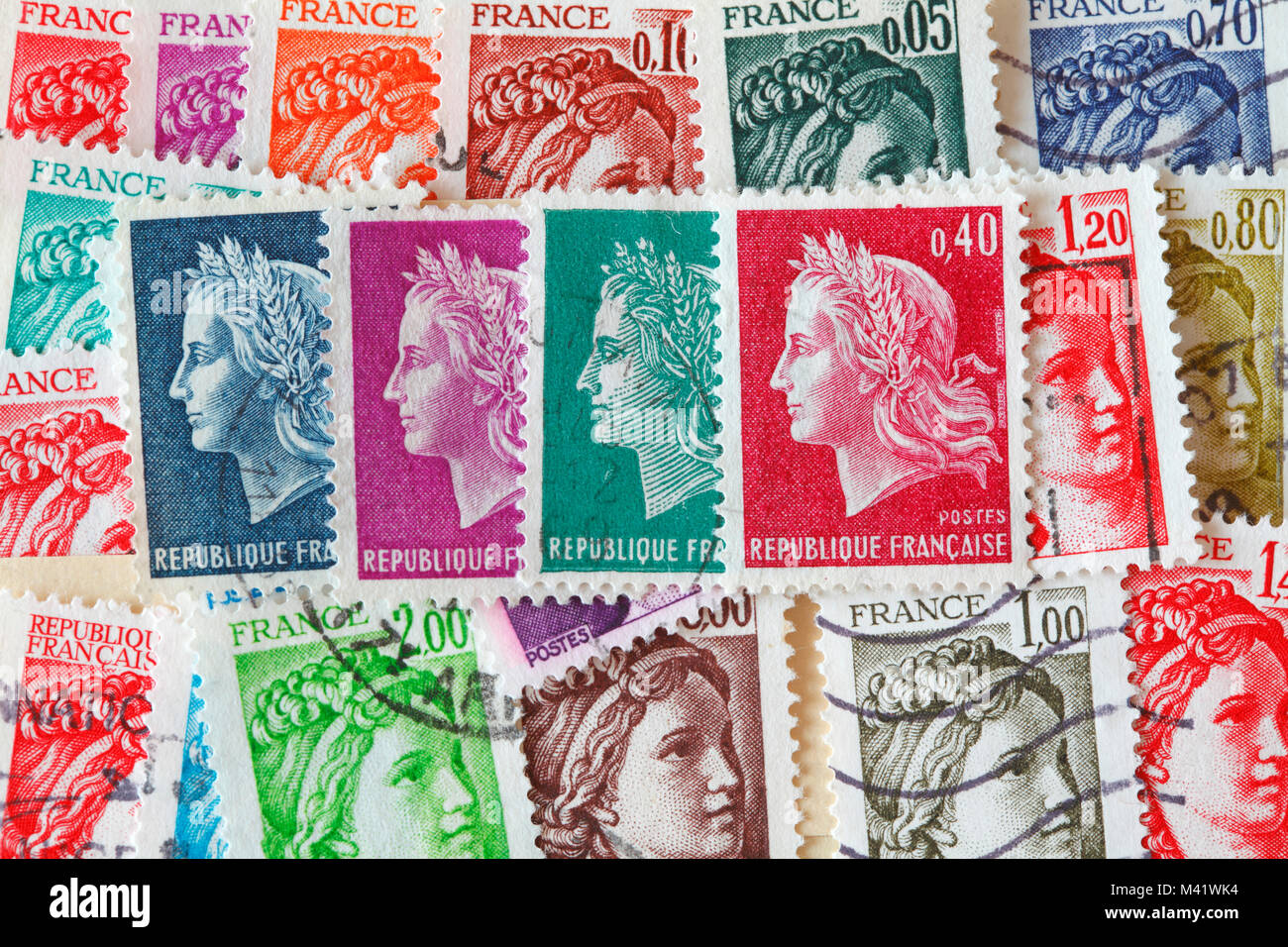 Old french postage stamps hi-res stock photography and images - Alamy