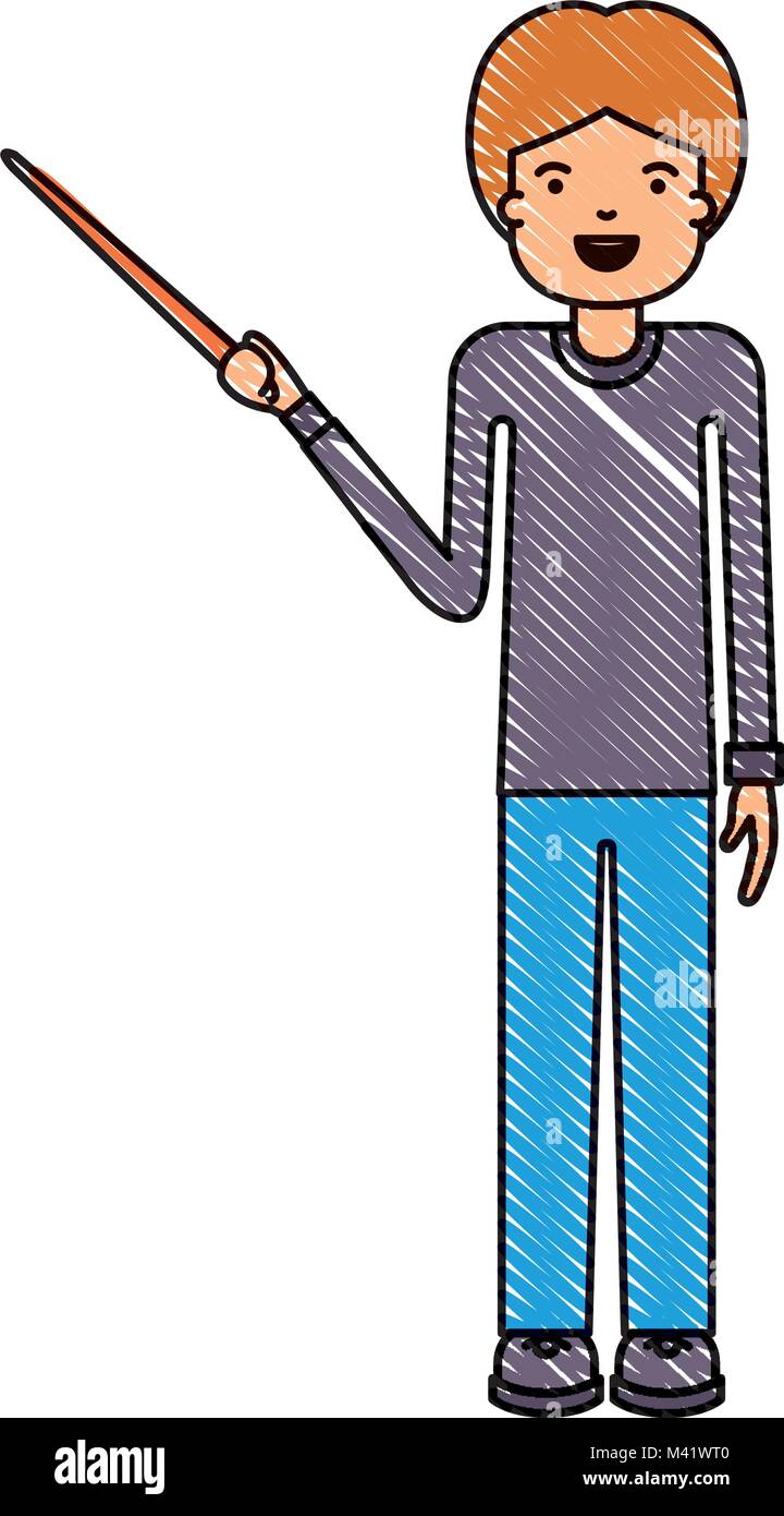 Pointing with stick hi-res stock photography and images - Alamy