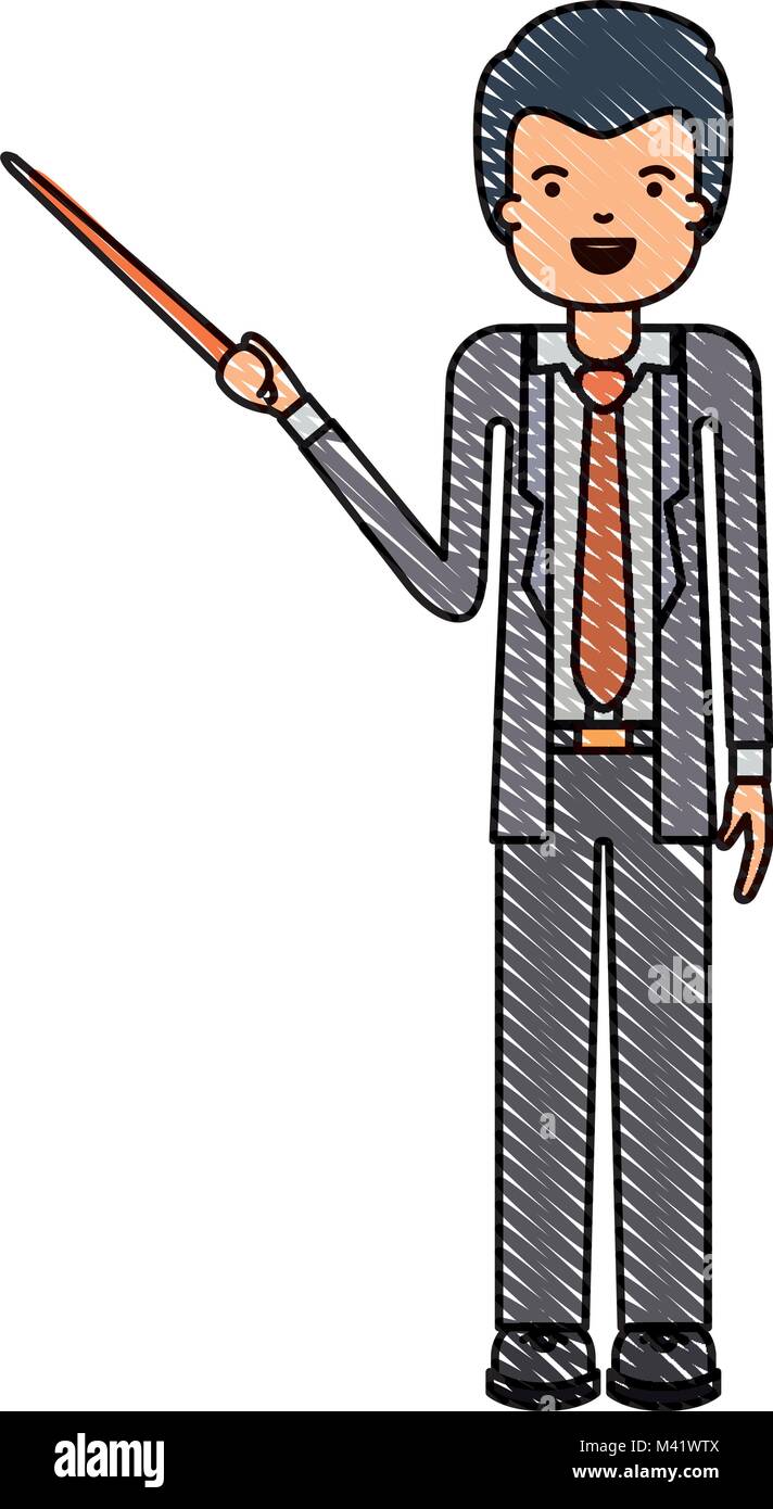 male teacher with pointing stick Stock Vector Image & Art - Alamy