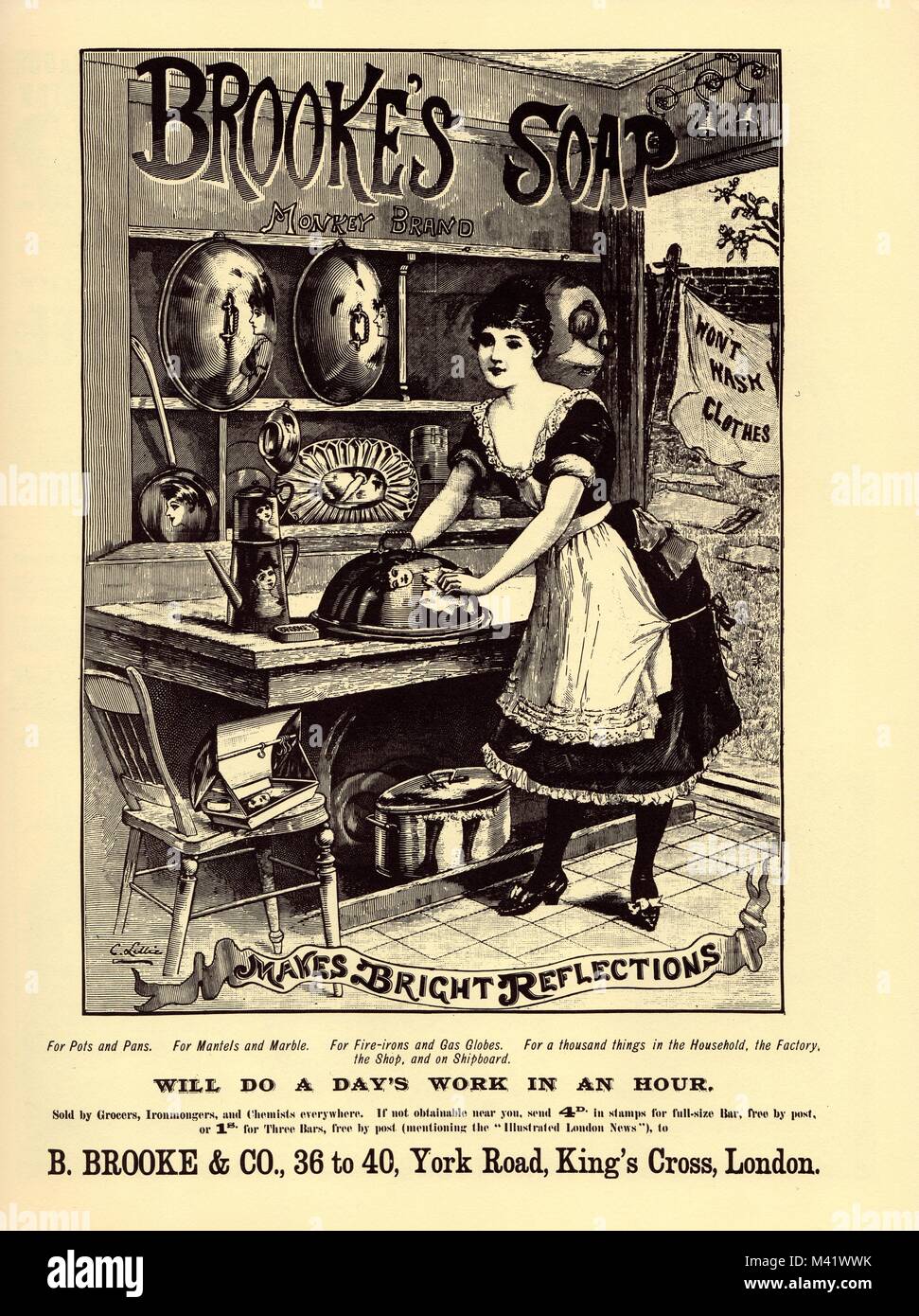 Victorian Advertising Poster Circa 1890-1900 Stock Photo - Alamy