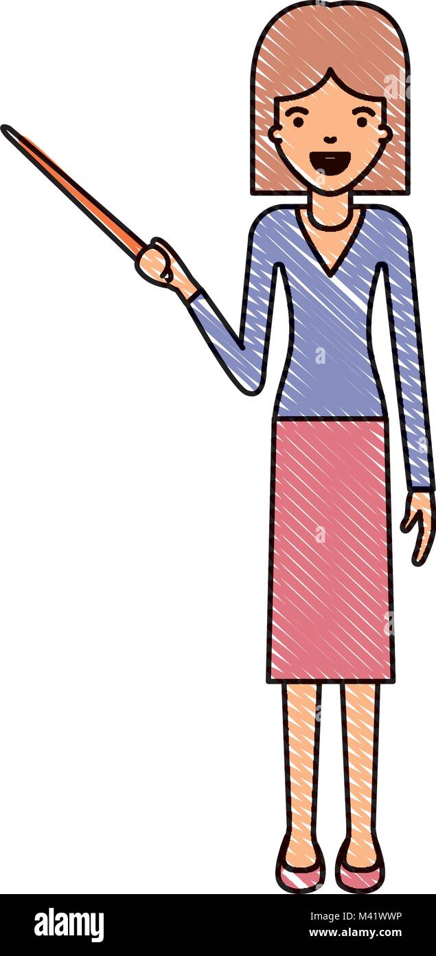 female teacher with pointing stick Stock Vector Image & Art - Alamy