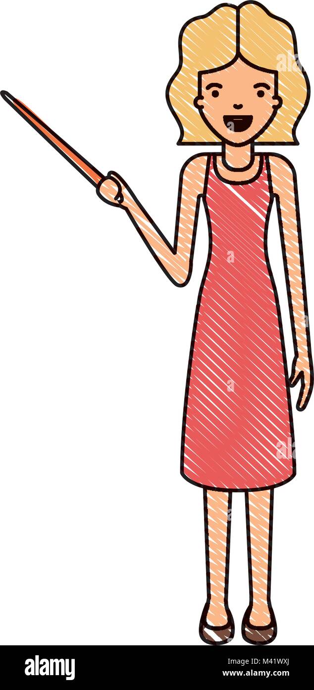 female teacher with pointing stick Stock Vector Image & Art - Alamy